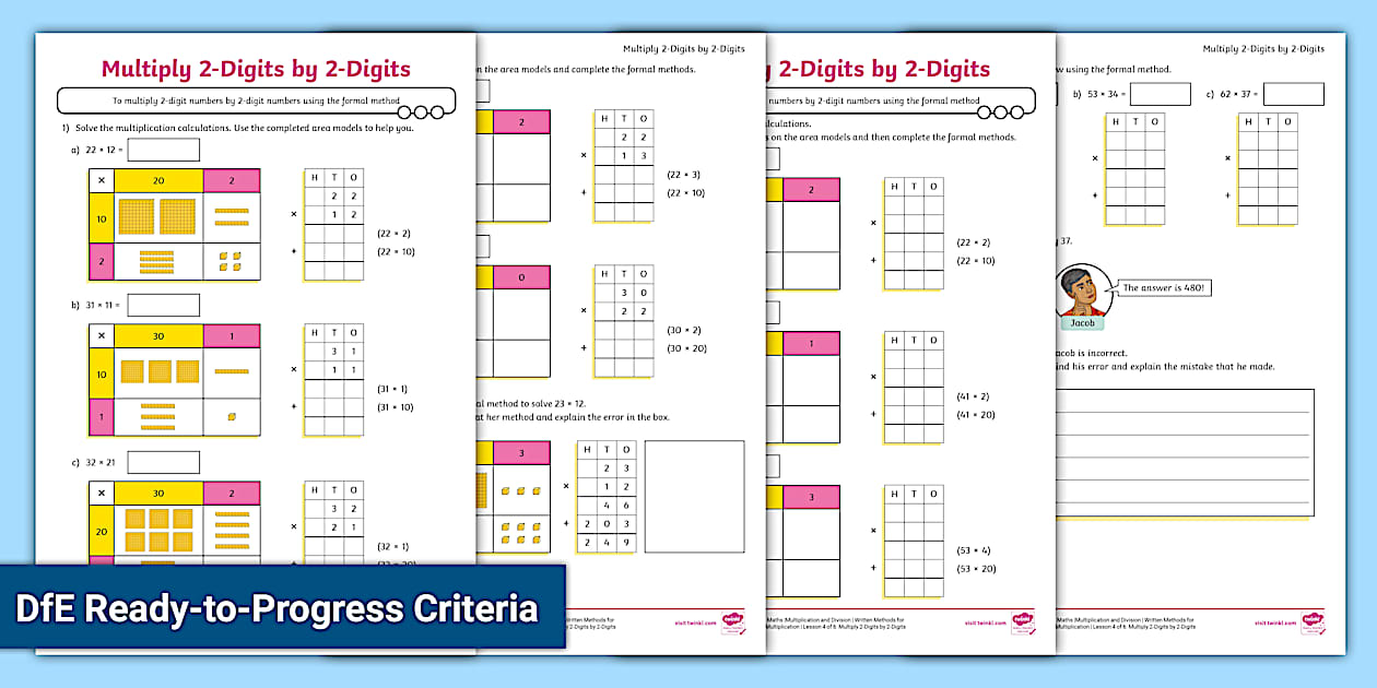 👉 Multiply 2-digits by 2-digits year 5 differentiated maths activity ...