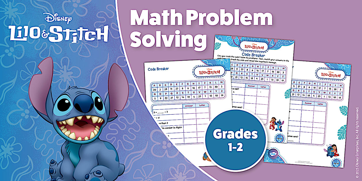 Lilo & Stitch: Math Codebreaker for 1st-2nd Grade