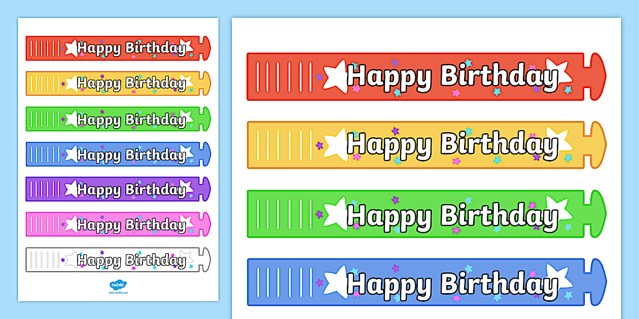 👉 Wristband Awards (Happy Birthday) (Teacher-Made)