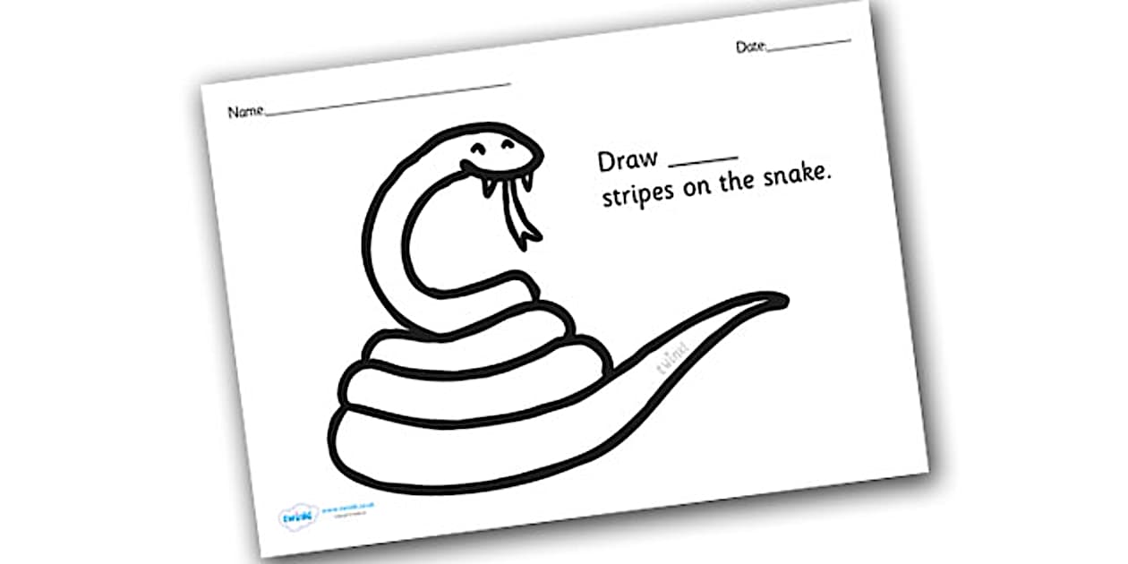 Snake Stripes Counting and Colouring Sheet (teacher made)