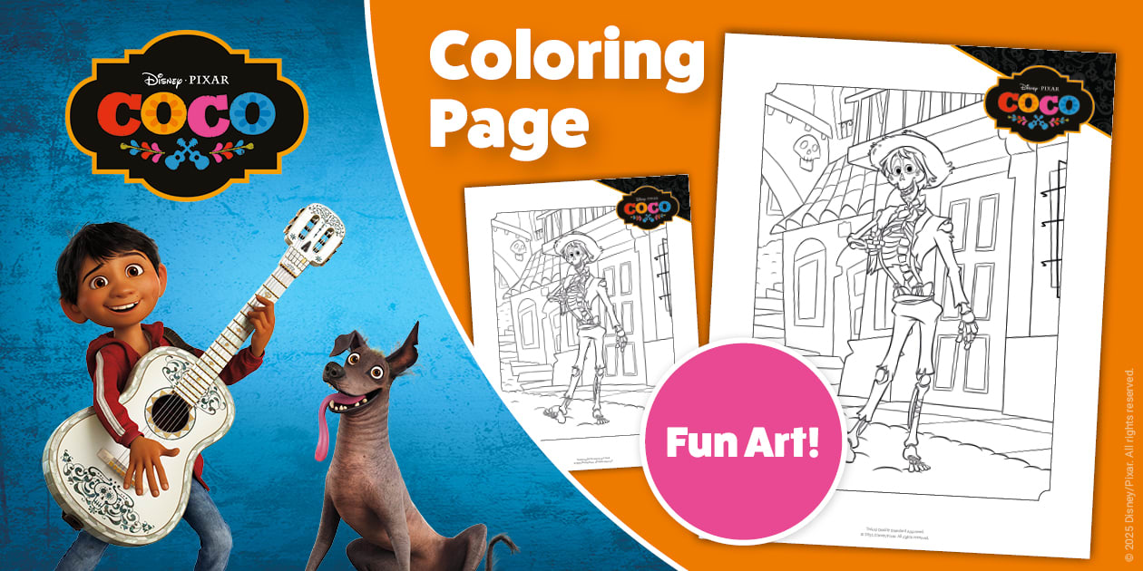 Coco: Héctor Coloring Page