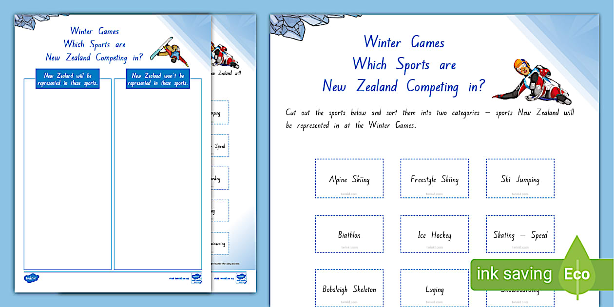 Winter Games Sport Sorting Activity (teacher made) - Twinkl