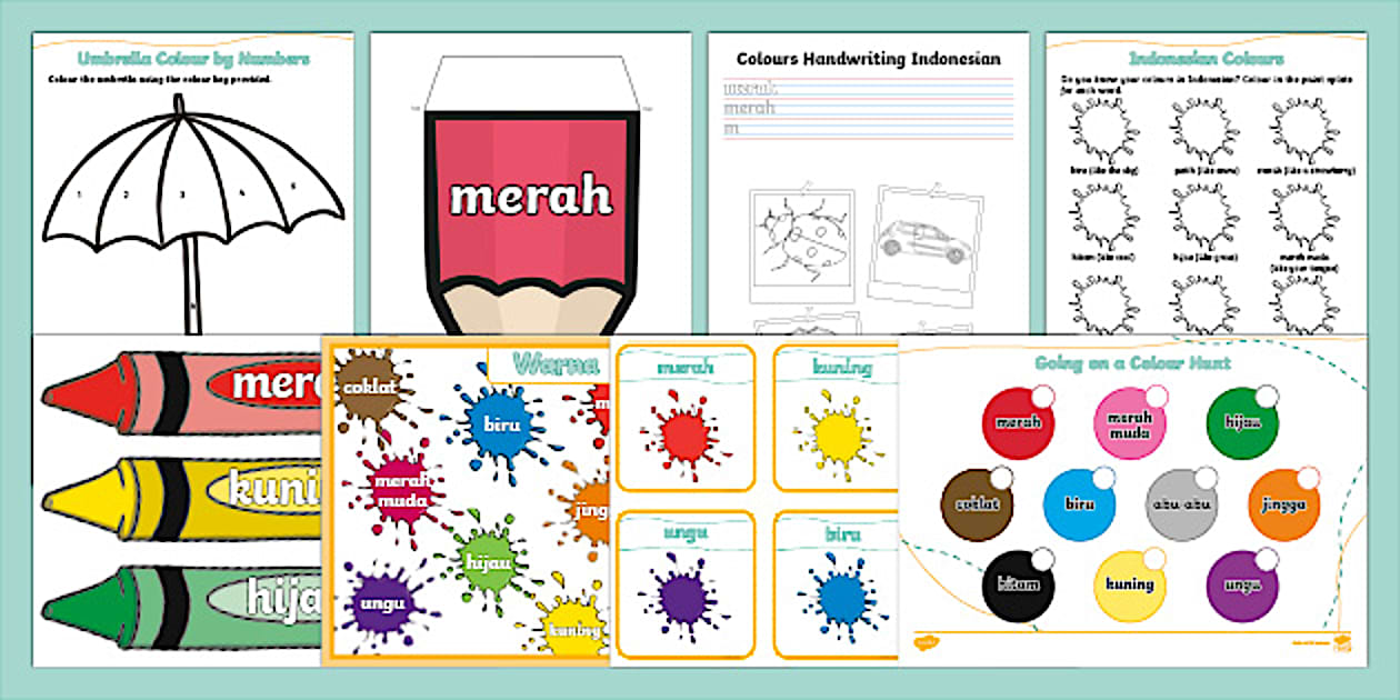 Colours Resource Pack F-2 Indonesian (teacher made) - Twinkl