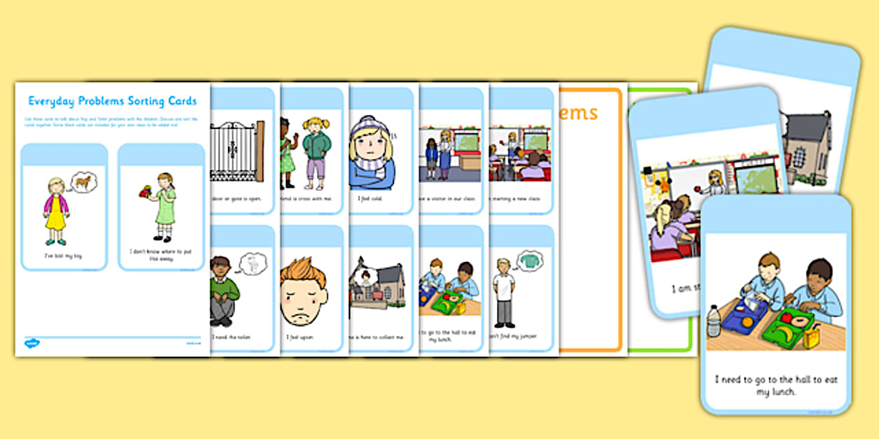 EYFS Everyday Problems Sorting Cards (teacher made) - Twinkl