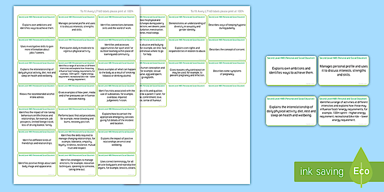 CfE Second Level Health and Wellbeing (Personal and Social Education)