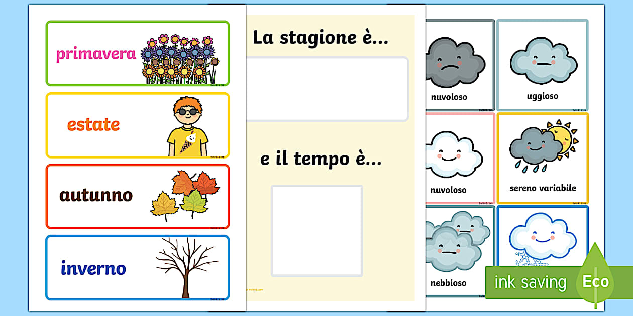 Il Meteo e le Stagioni Calendario Attività (Teacher-Made)