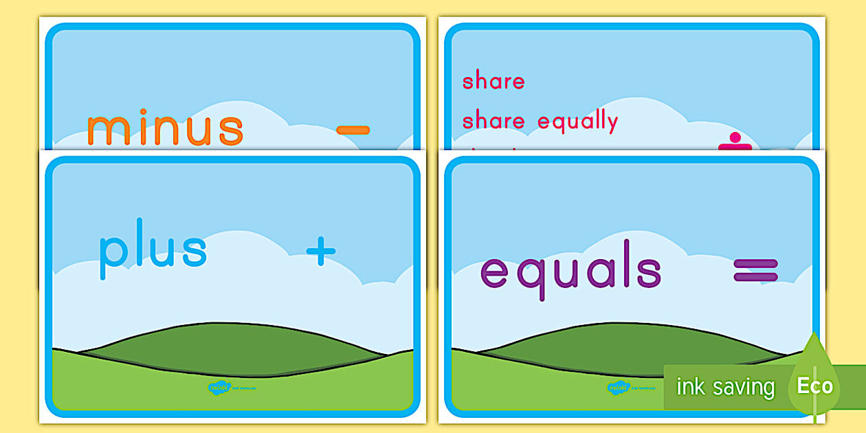 Basic Math Operations Vocabulary Posters (teacher made)