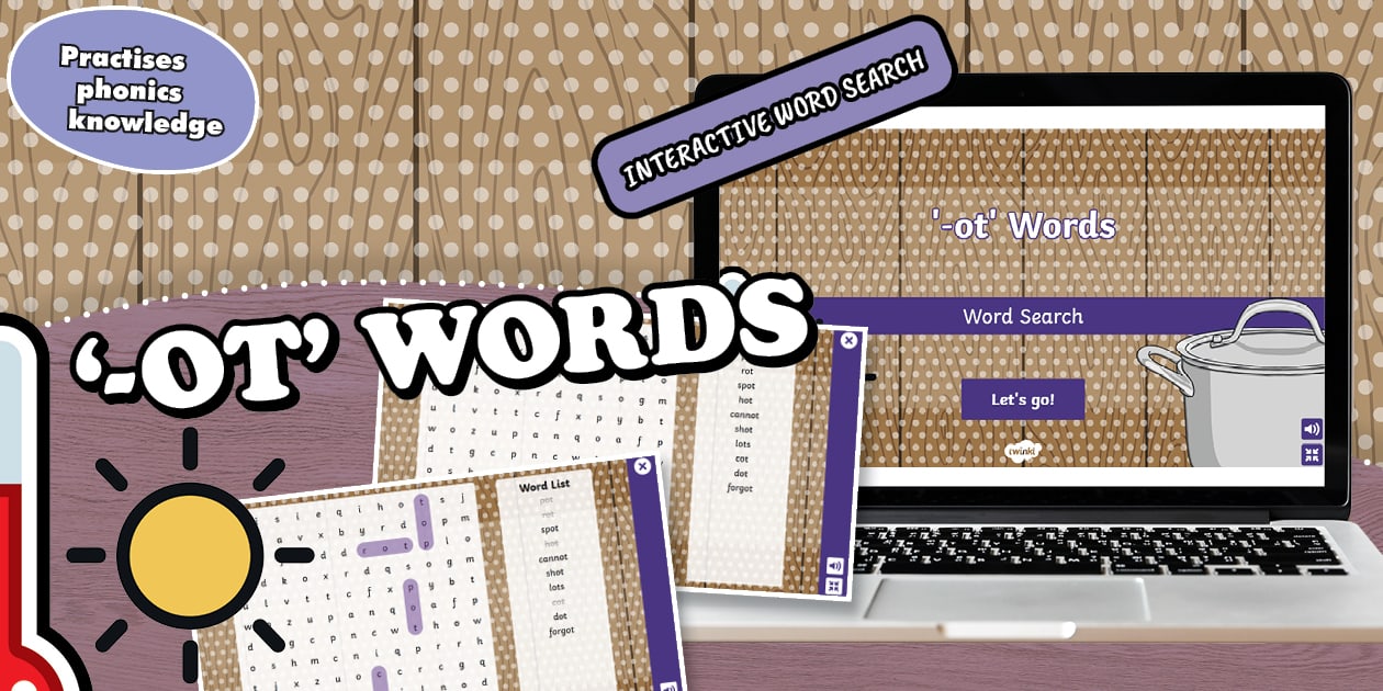 '-ot' Words Interactive Word Search