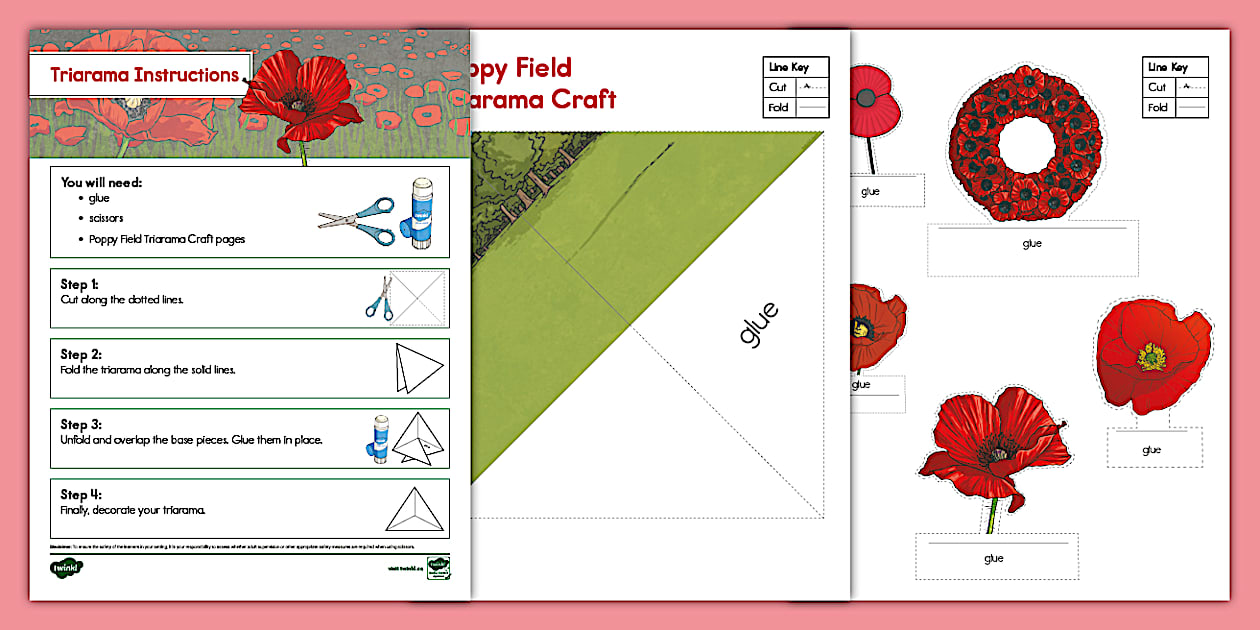 Poppy Field Triarama Craft - Twinkl Crafts (teacher made)