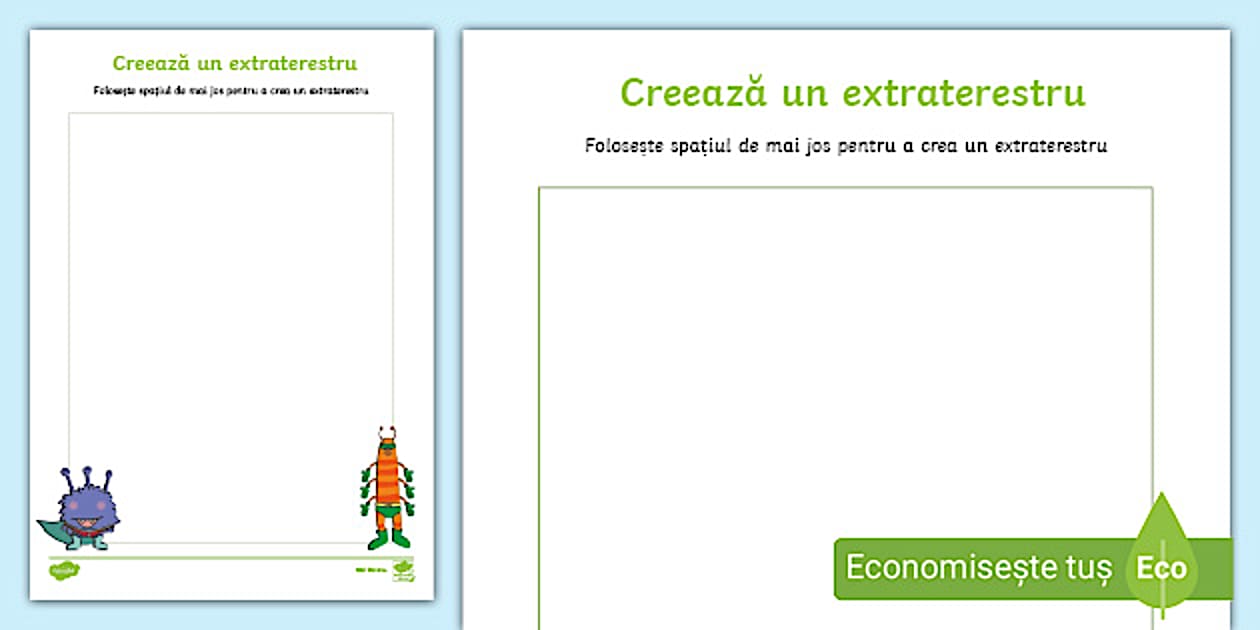 Creează un extraterestru - Fișă de lucru (teacher made)