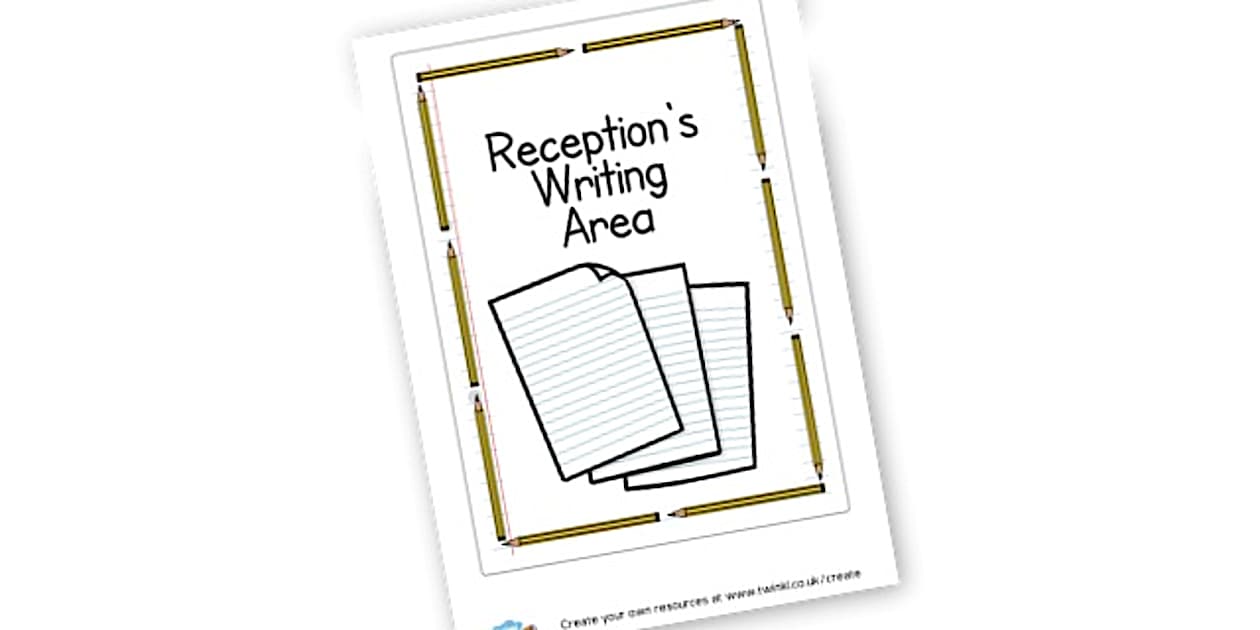 receptions writing area - display lettering - Twinkl