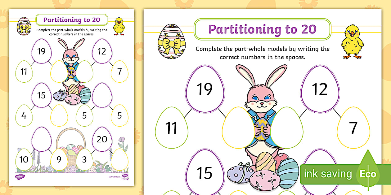 👉 Easter-Themed Numbers to 20 Activity Sheet - Twinkl