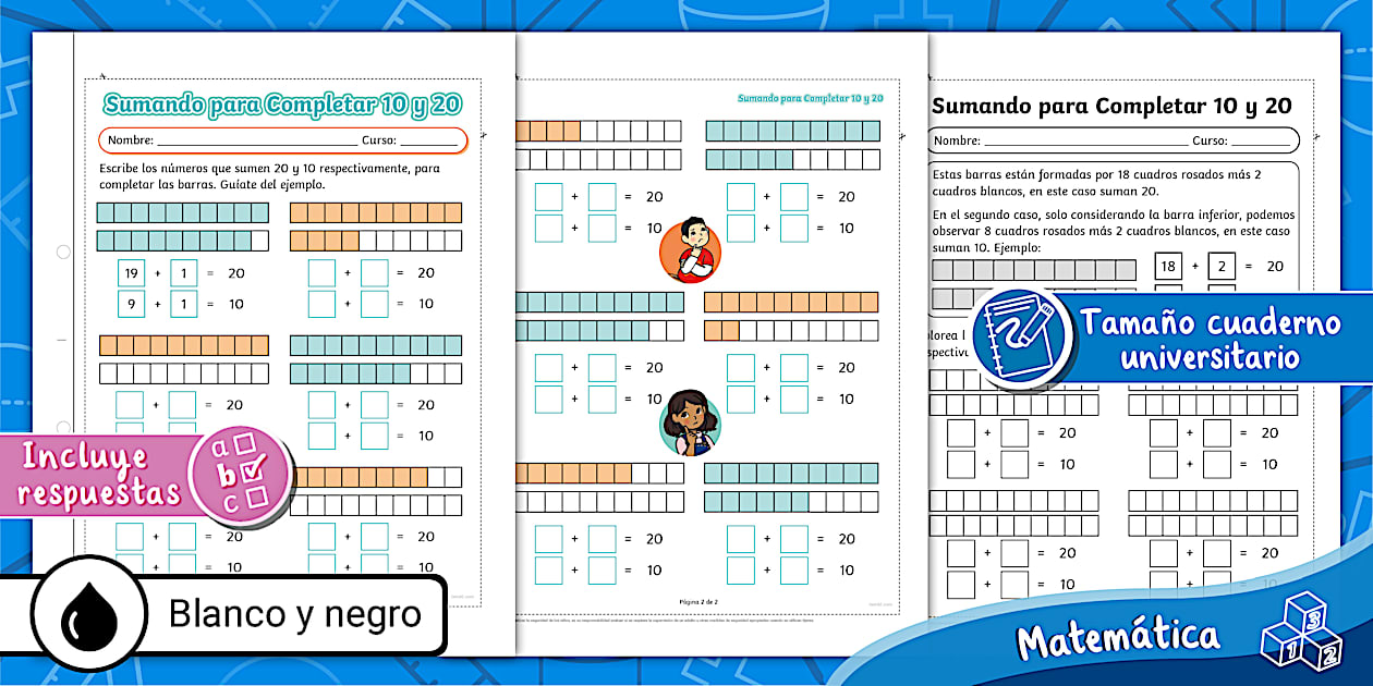 Sumar | Completar | Cálculo Mental | Matemática | 1º | 2º