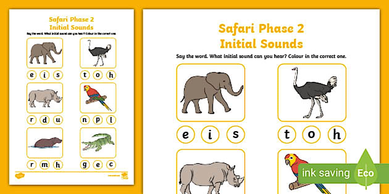 Safari Phase 2 Initial Sounds Activity (teacher made)