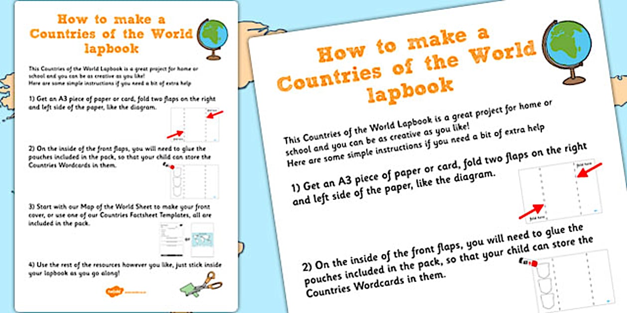 Countries of the World Lapbook Instructions - lapbooks instruction