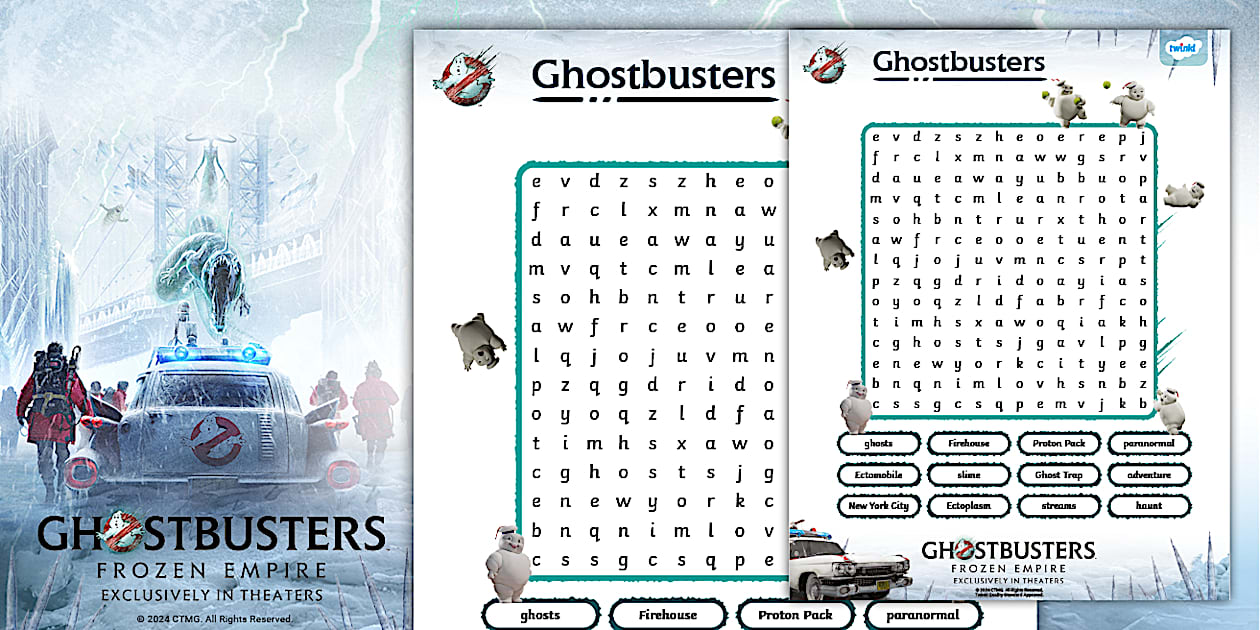 FREE! - Ghostbusters: Word Search (teacher made) - Twinkl