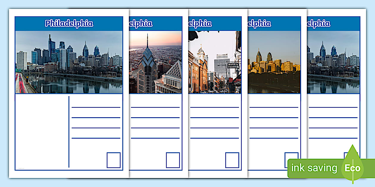 A Colourful Pack of Philadelphia Postcards | Twinkl | KS1