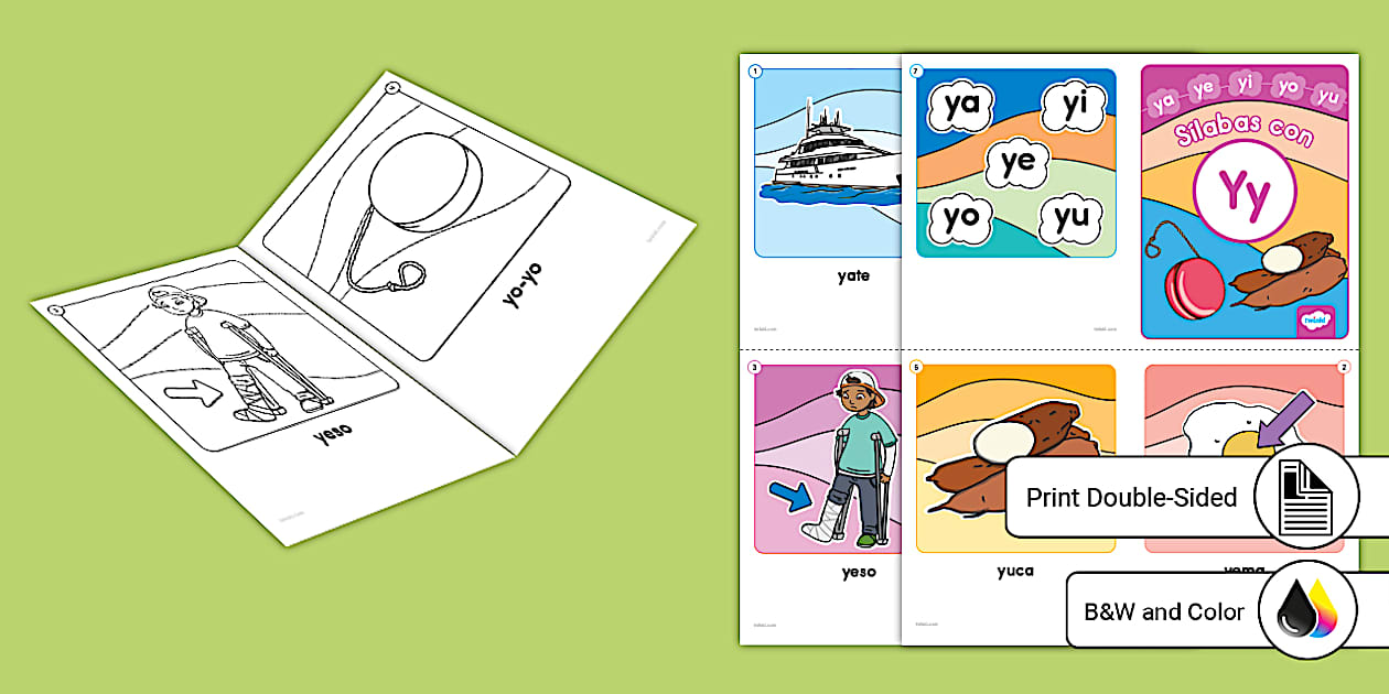 Libros fonéticos - Sílabas con Yy (teacher made) - Twinkl