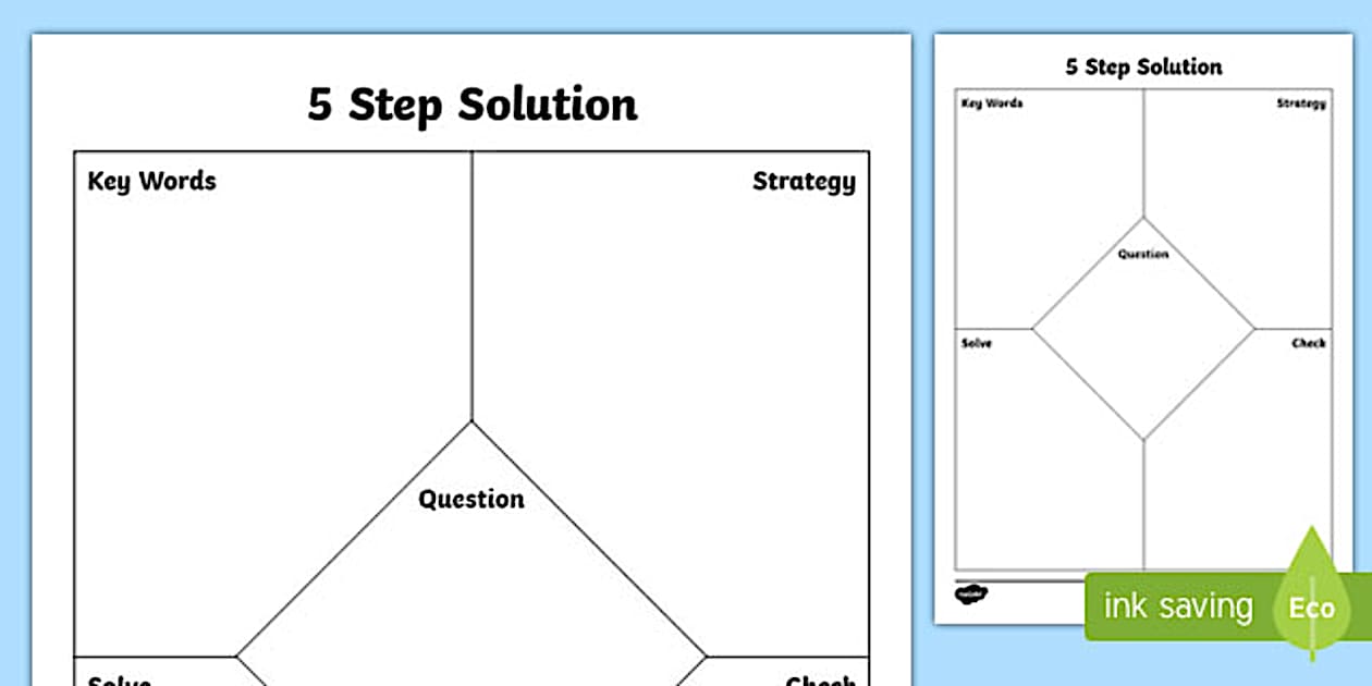 5 Step Solutions Math Graphic Organizer