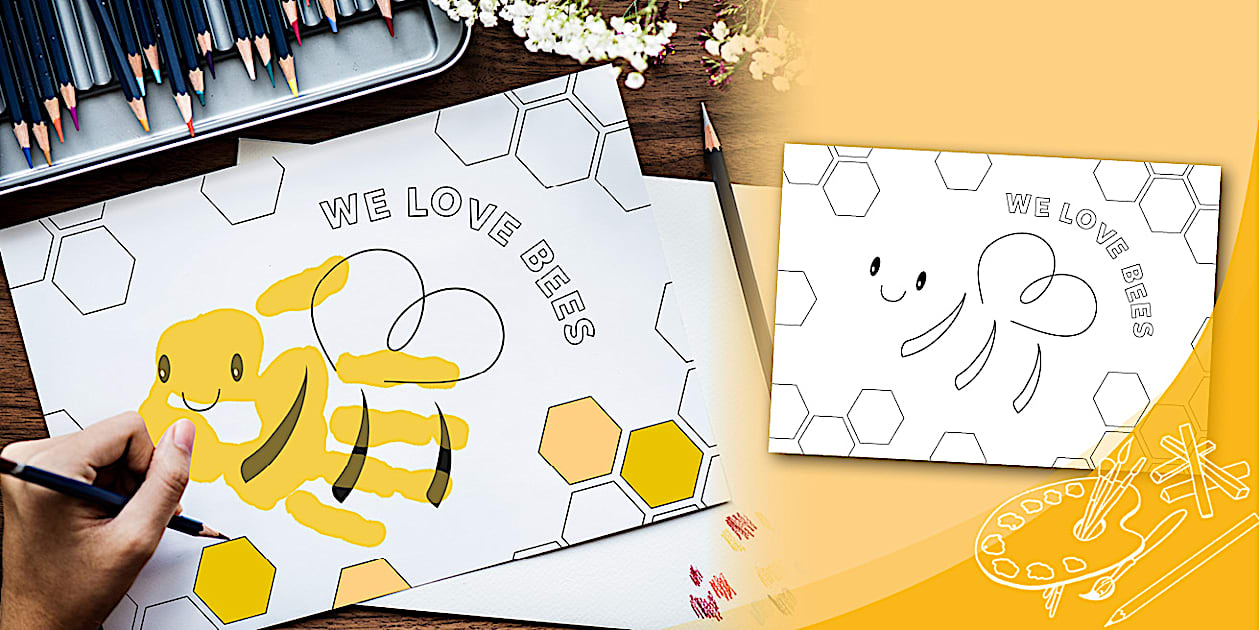 Paint a Bumblebee Handprint Activity Poster | Twinkl | EYFS