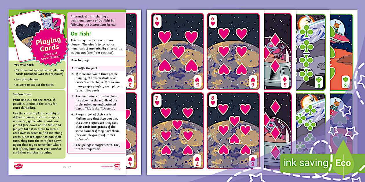 Playing Cards (Alien and Space-Themed) (teacher made)