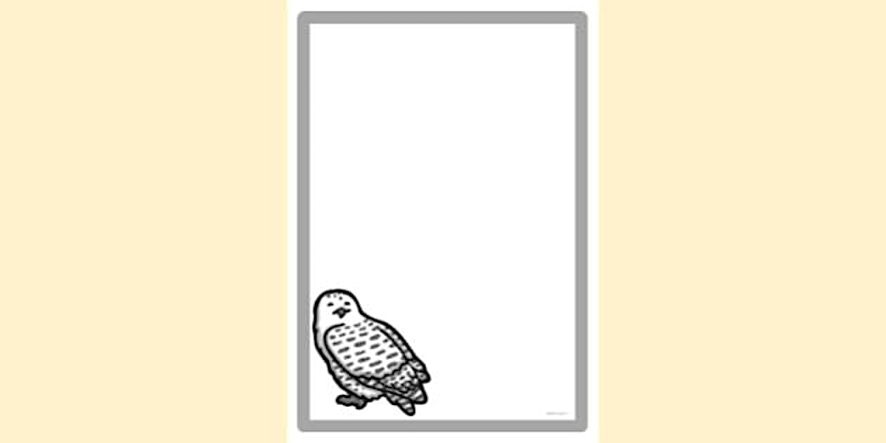 Simple Blank Owl Icon Border | Page Borders | Twinkl