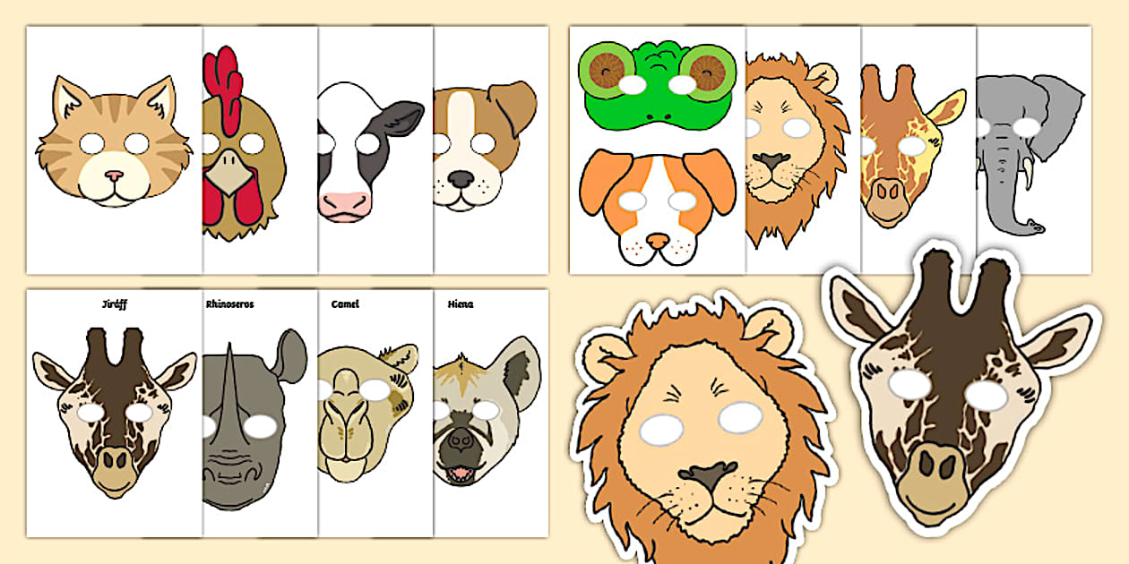 Pecyn Chwarae Rôl Mygydau Anifeiliaid (teacher made)