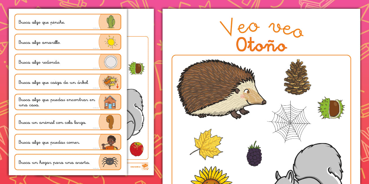 Ficha de actividad: Veo veo y busco - Otoño (teacher made)