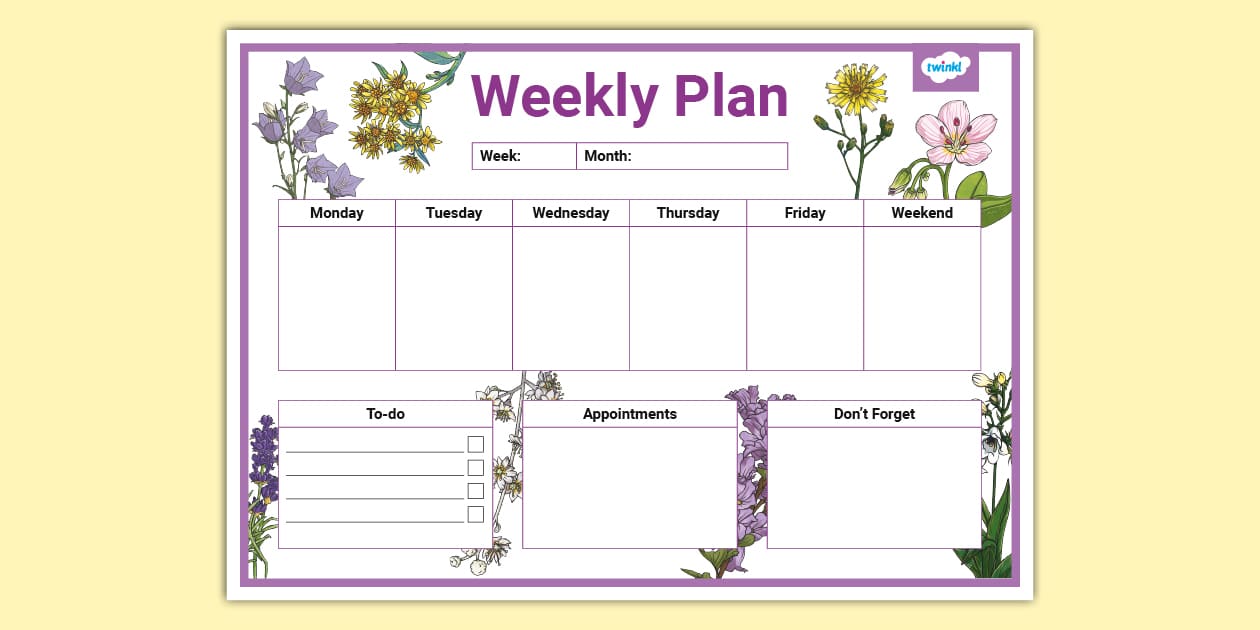 Short Term Teacher Plan Template (teacher made) - Twinkl
