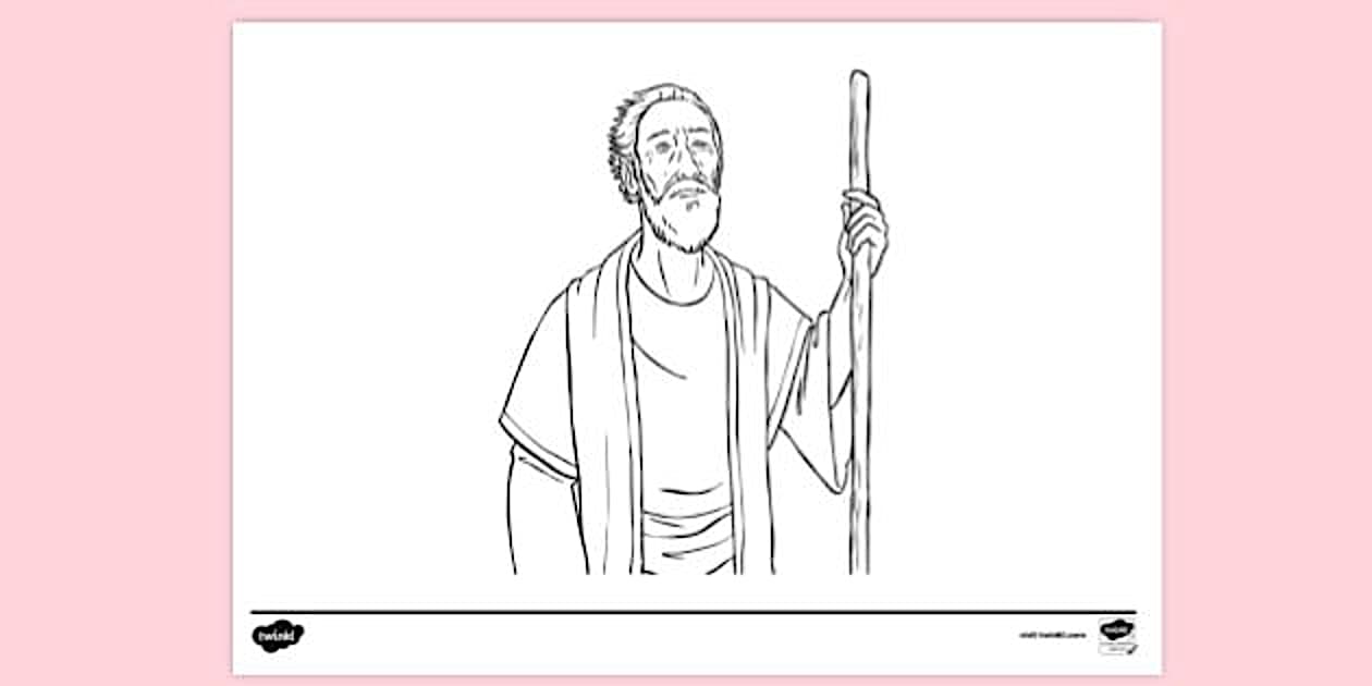 Abraham Looking Up Colouring Sheet | Colouring Sheets