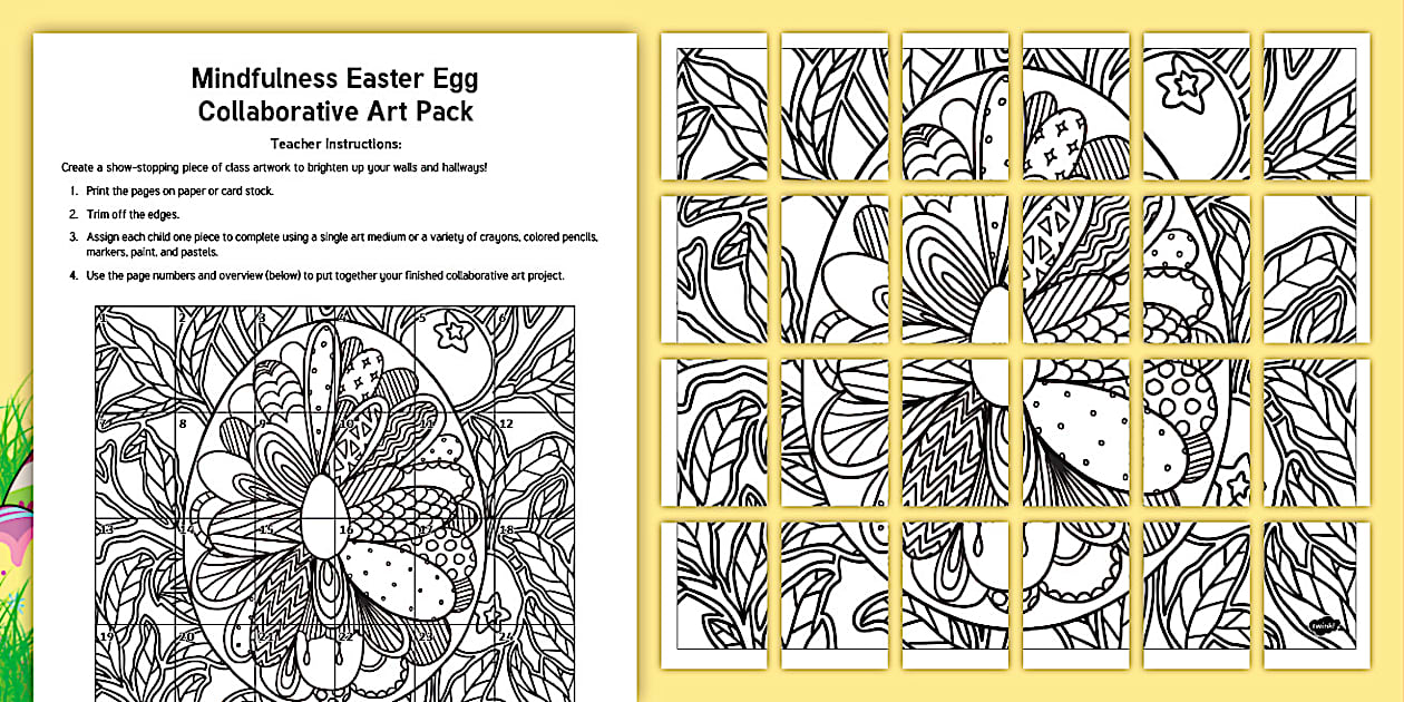 Easter Egg Collaborative Art Pack | Mindfulness | Twinkl USA