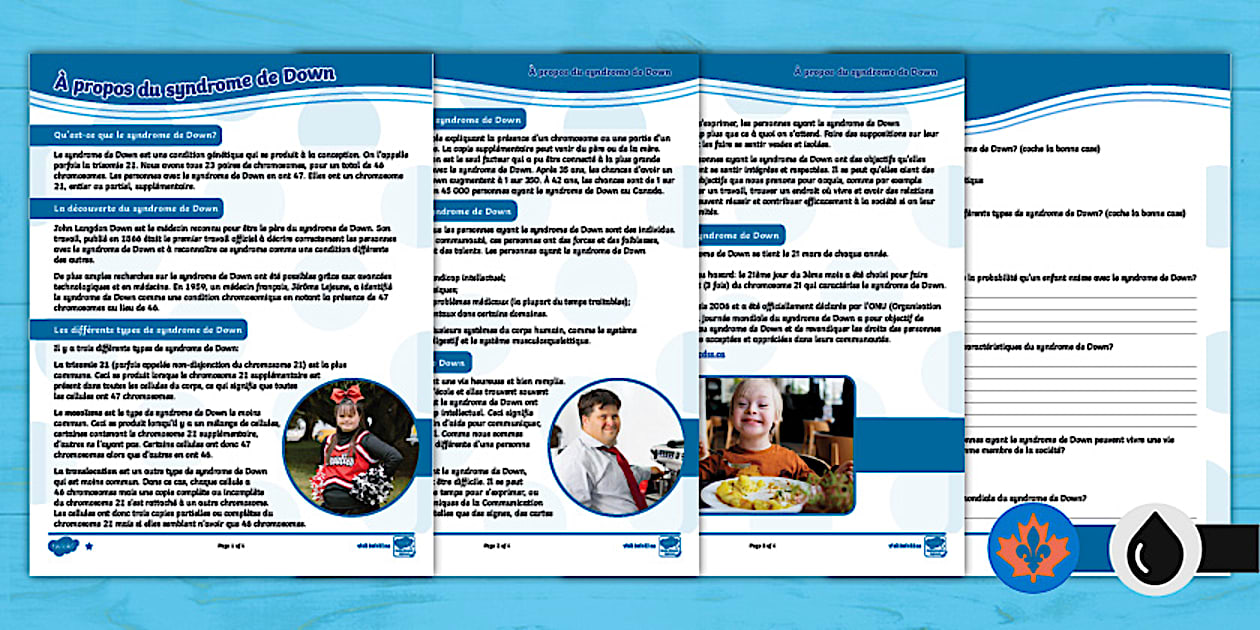 Down Syndrome Differentiated Reading Comprehension French