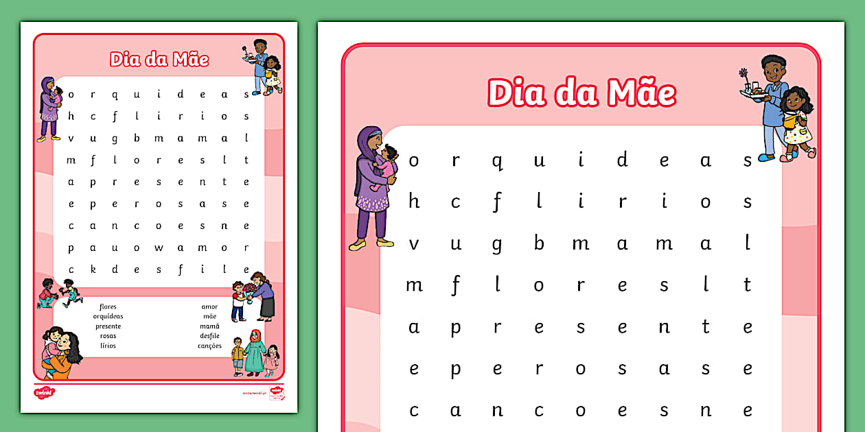 Sopa de Letras Dia da Mãe