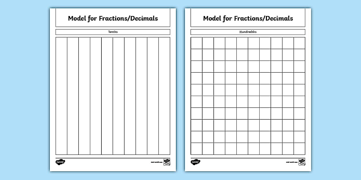 Blank Fractions Models | 5th Grade Resource | Twinkl USA