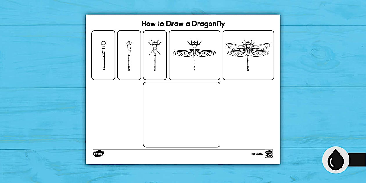 Dragonfly How-to-draw Activity | Twinkl Drawing Resource