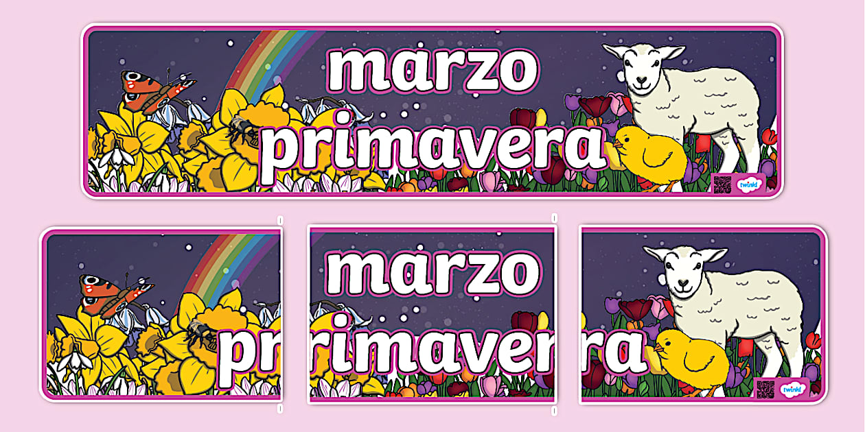 Letrero: Marzo - Primavera (teacher made) - Twinkl