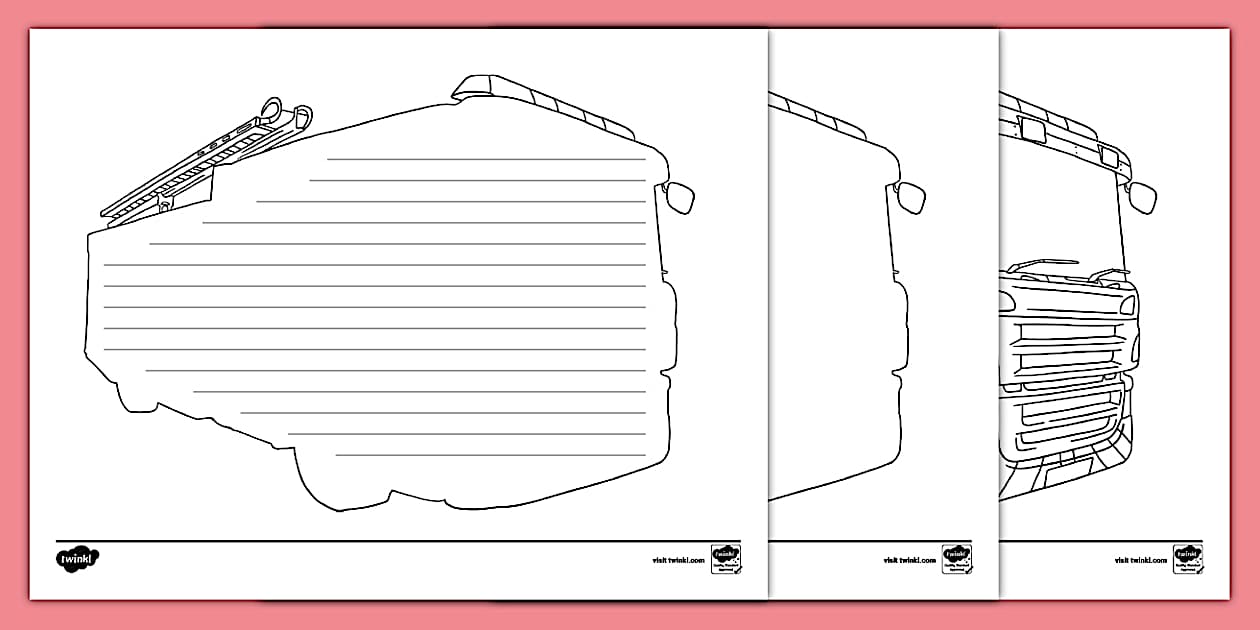 Fire Truck Template (teacher made) - Twinkl