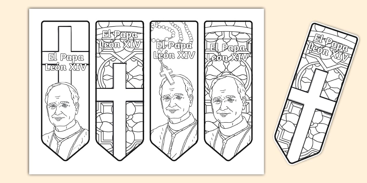 Marcapáginas: El Papa León XIV (Teacher-Made) - Twinkl