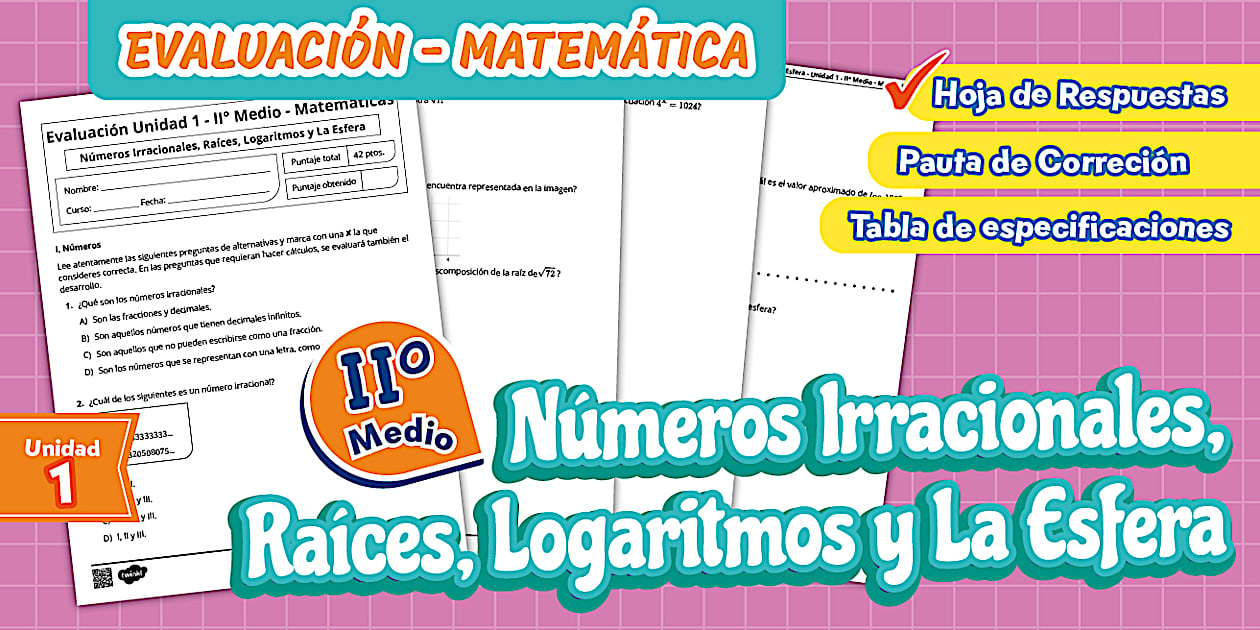 Evaluación | Matemáticas | II° Medio | Unidad 1 | Media