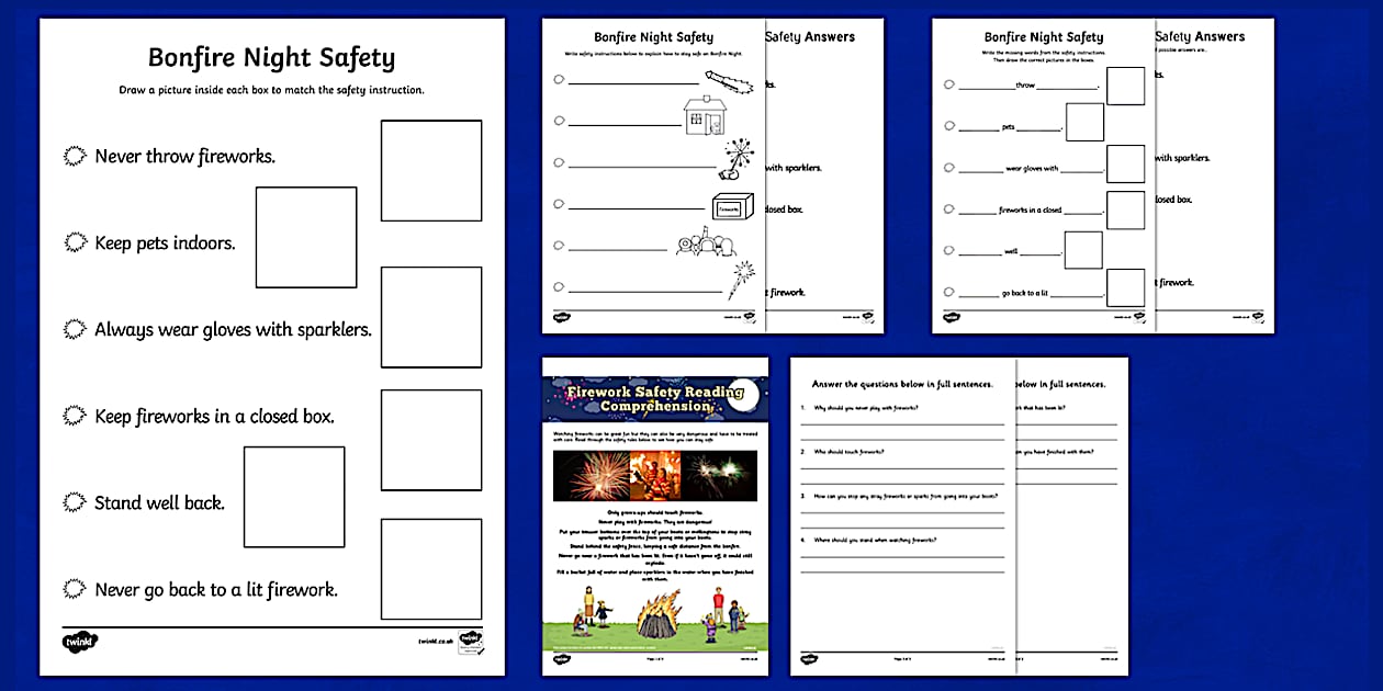 Bonfire Night Safety - KS1 Activity Pack - EYFS - Twinkl