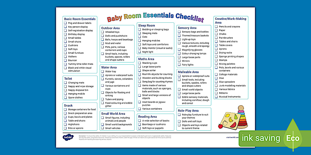 Baby Room Essentials Checklist for Early Years Practitioners