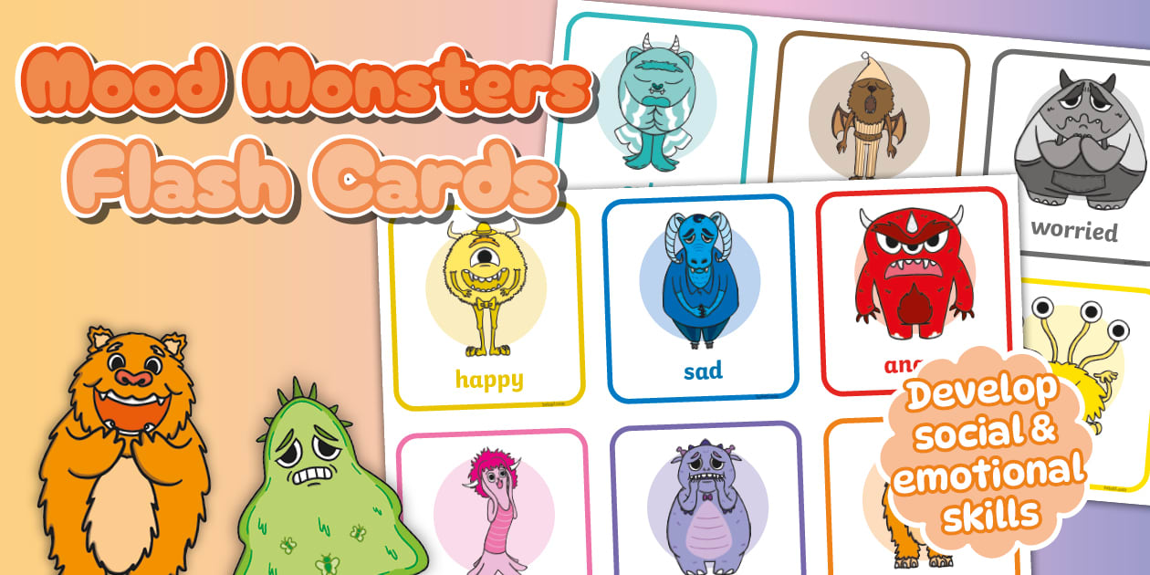 Printable Monster Emotion Cards - Twinkl