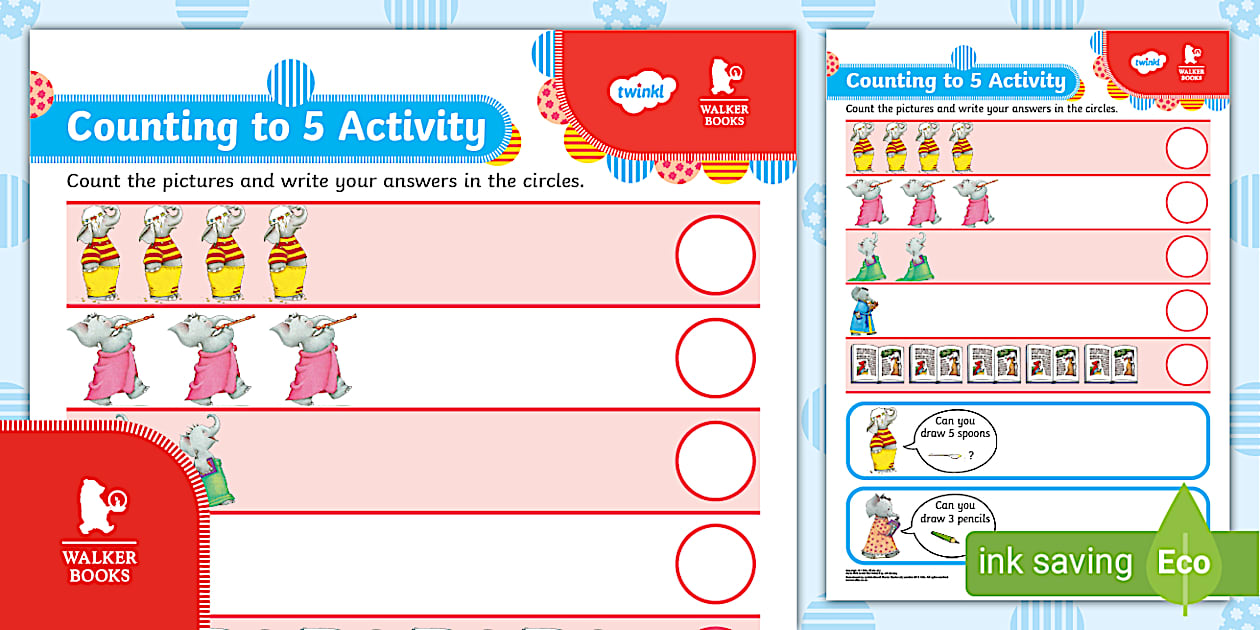 FREE! - Five Minutes' Peace: Counting to 5 Activity | Twinkl