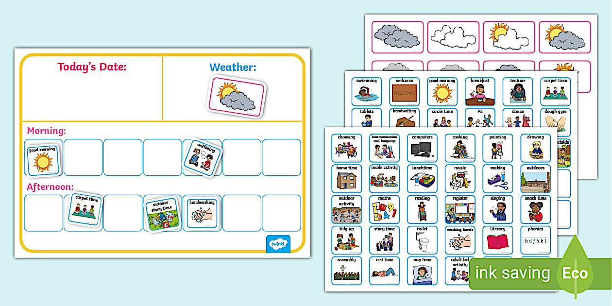 Editable EYFS Daily Visual Timetable Display Poster - Twinkl