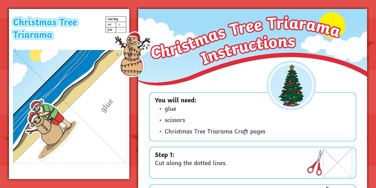 Christmas Tree Triarama Craft - Twinkl Crafts (teacher made)