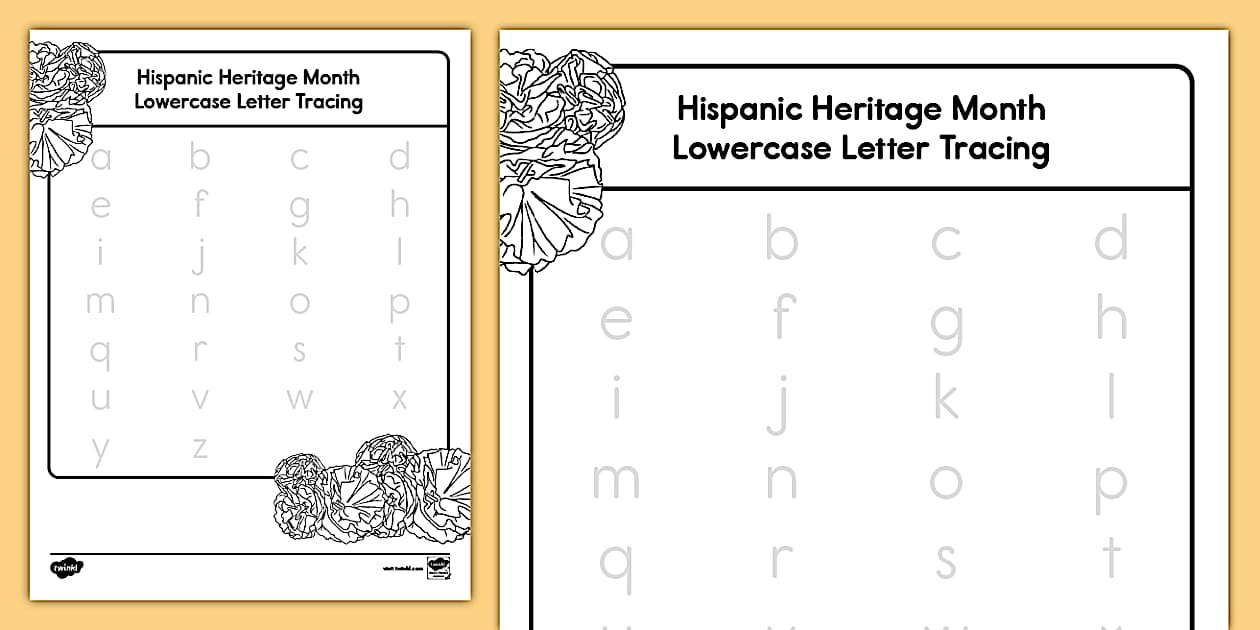 Lowercase Letter Tracing | Hispanic Heritage Month | Twinkl