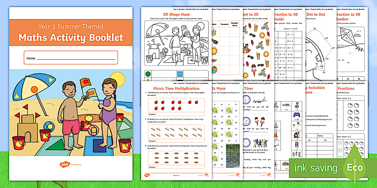 Summer Themed Year 1 Maths Home Learning Activity Booklet