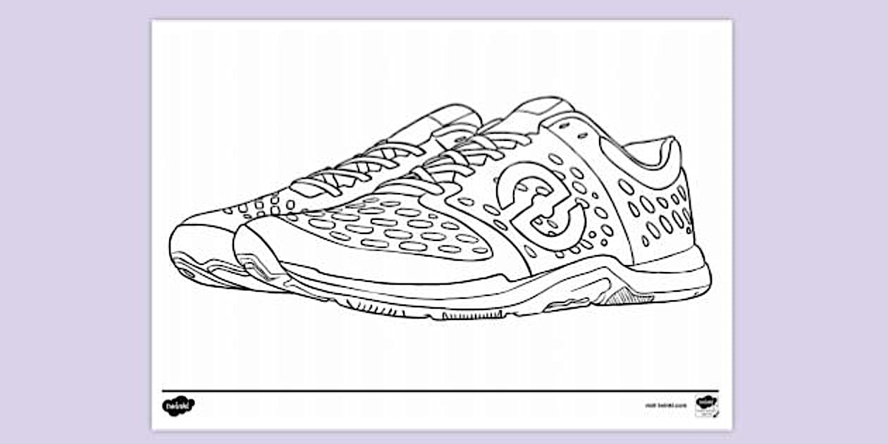 Running Shoes Colouring Sheet | Colouring Sheets - Twinkl