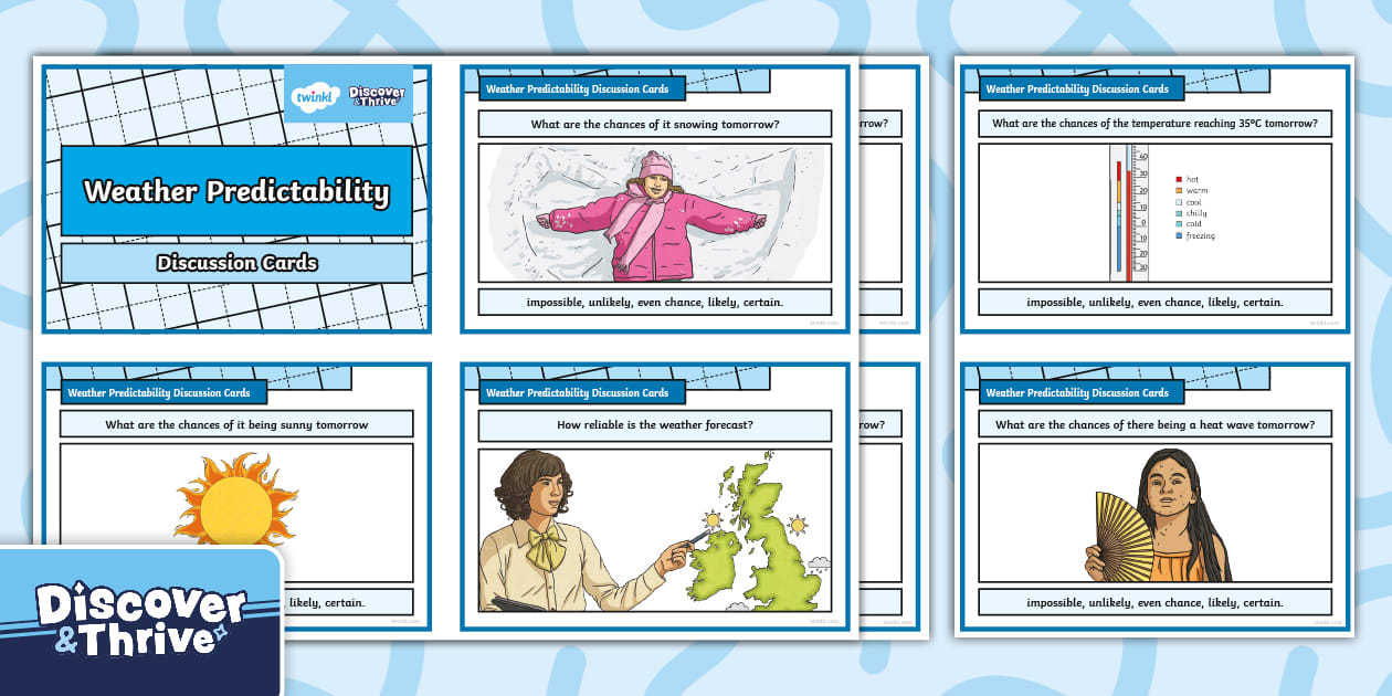 Weather Predictability Discussion Cards (teacher made)