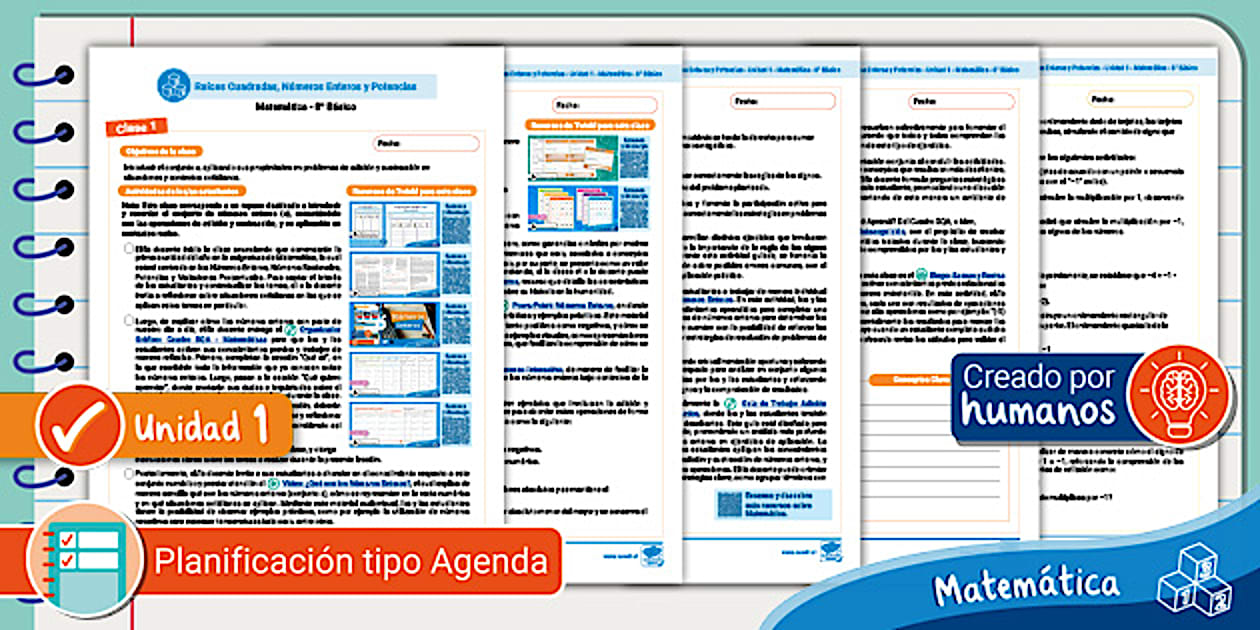Planificación | Unidad 1 | Matemática | 8º Básico | Agenda
